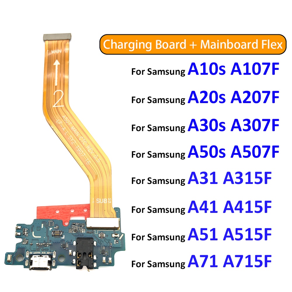 USB Charging Port Connector Board + Mainboard Flex For Samsung A10S ...
