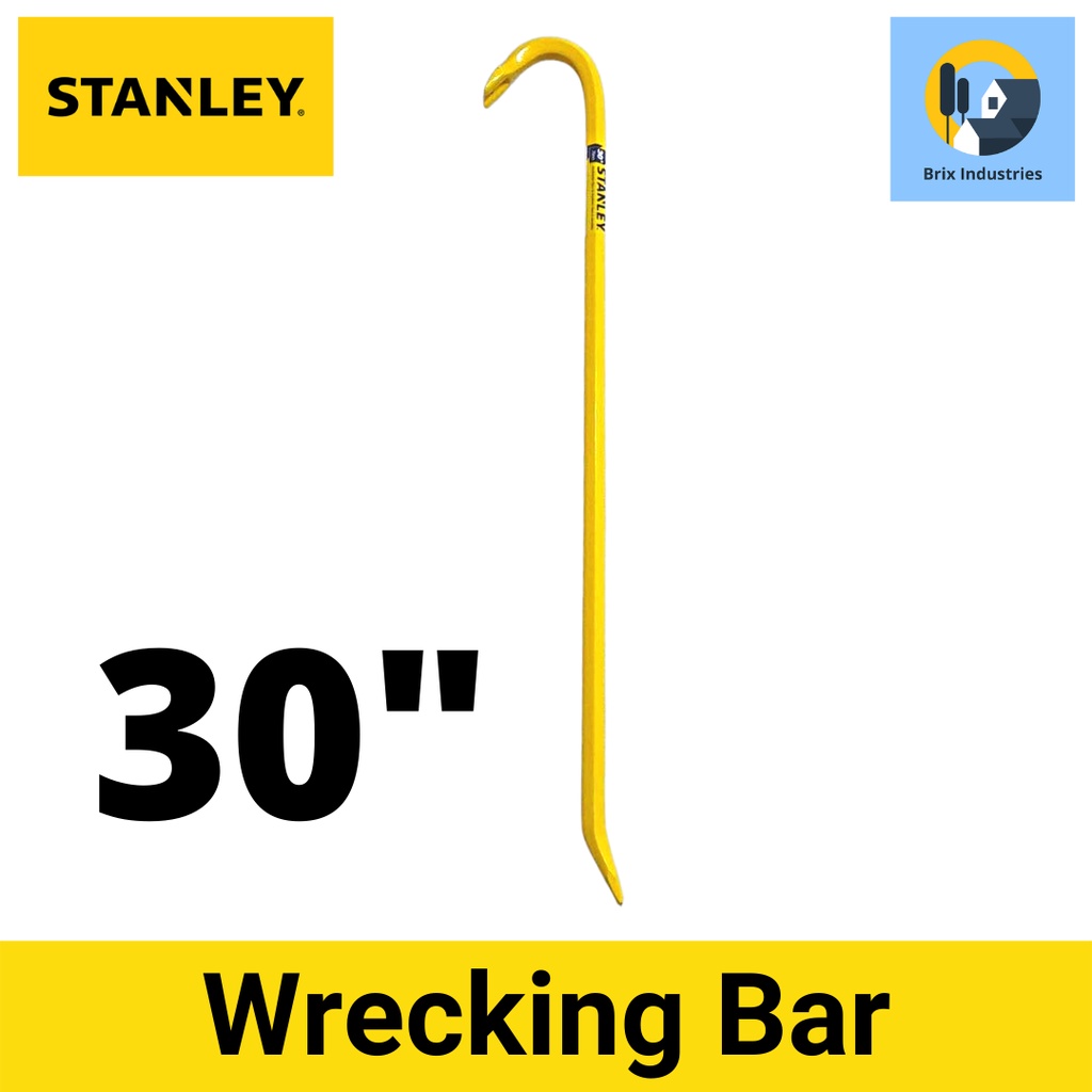 Stanley Wrecking Bar 18'' 24'' or 30'' Crowbar Prybar Prisebar Tool ...