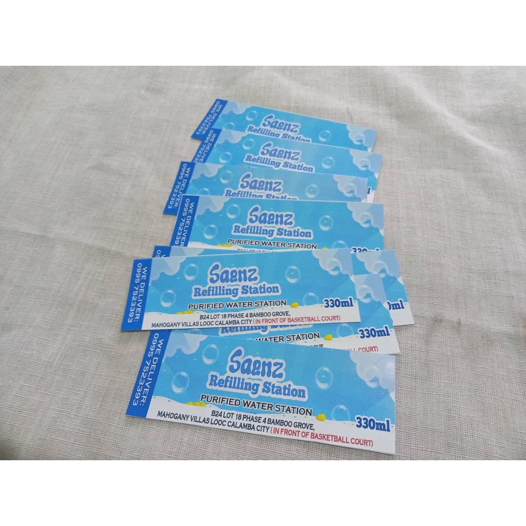sticker labels - Saenz Water Refilling Station | Shopee Philippines
