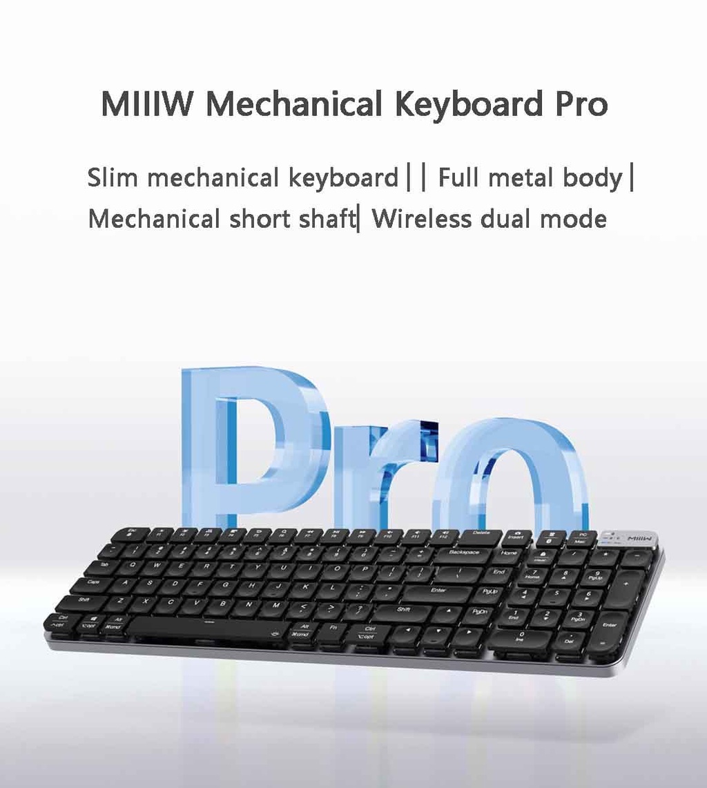 MIIIW Wireless Mechanical Keyboard Short Shaft Dual Mode Bluetooth ...