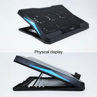6 Fan LED Screen Two USB Port RGB Lighting Laptop Cooling Pad Notebook ...