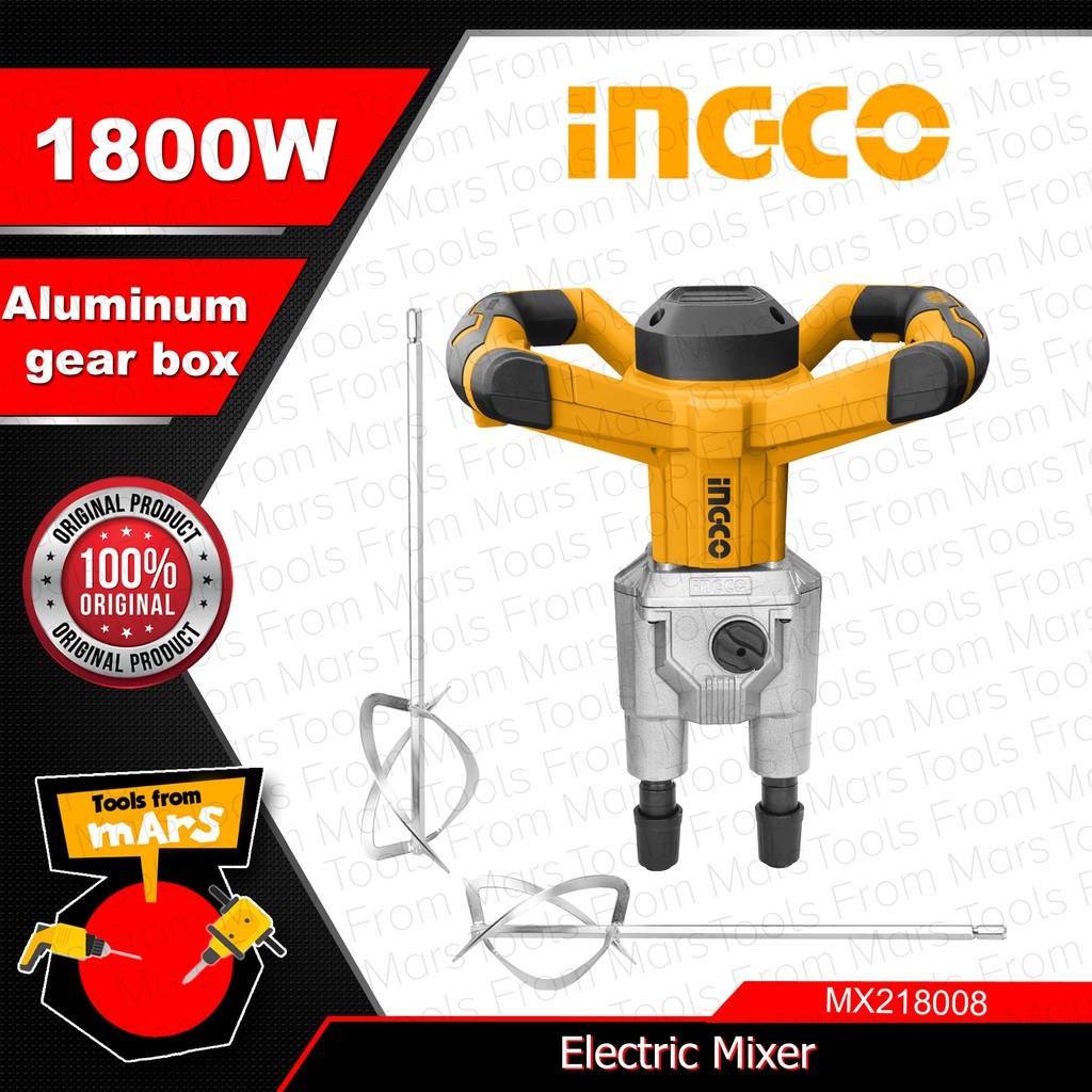 INGCO Electric Mixer 1800W with Mixing Pad Mortar Mixer Concrete Mixer ...