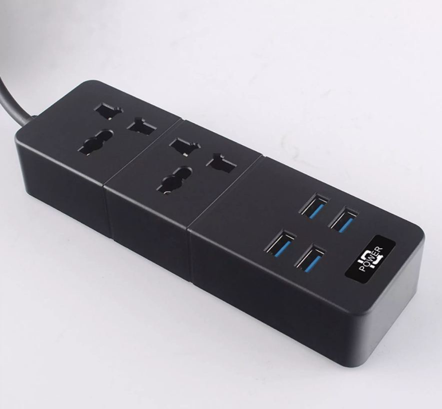 TB-T07 3.1A With 4 USB Port & 2 Socket Universal Power Extension US ...