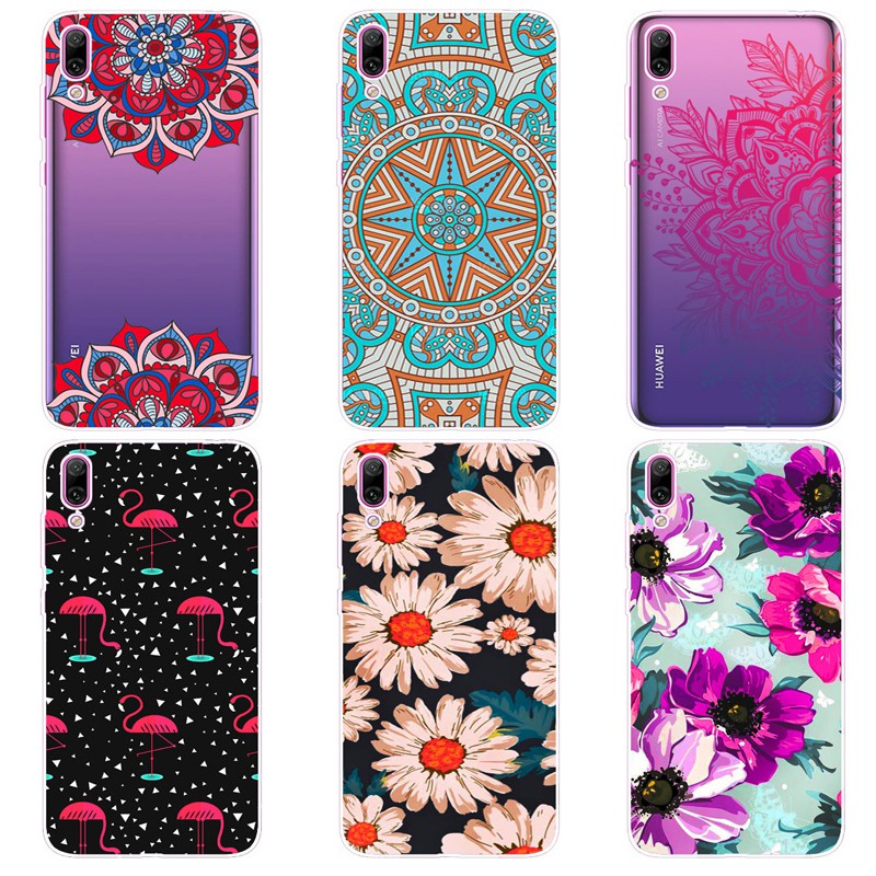 Huawei Y7 Pro 2019 Printed Case Clear Cartoon Silicone Soft TPU Casing ...