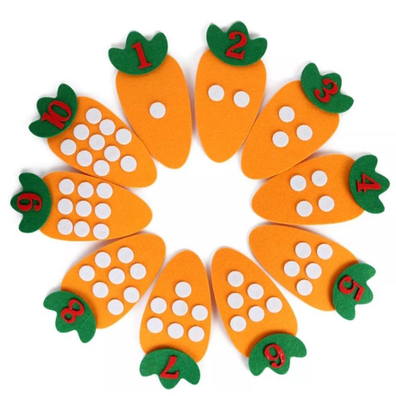 Math set from 1-10 carrots - floor exercises for preschool children ...