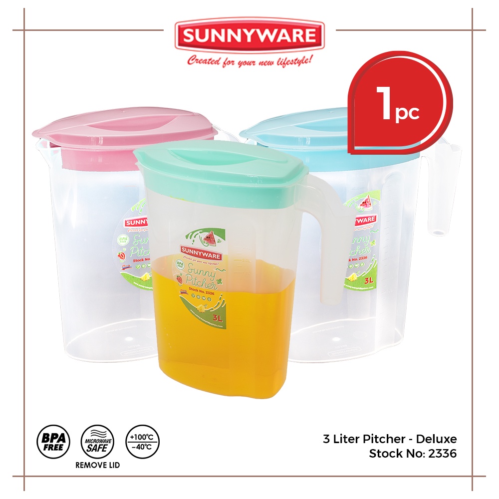 1pc 3L Pitcher – Deluxe [Sunnyware 2336] | BPA Free | Plasticware ...