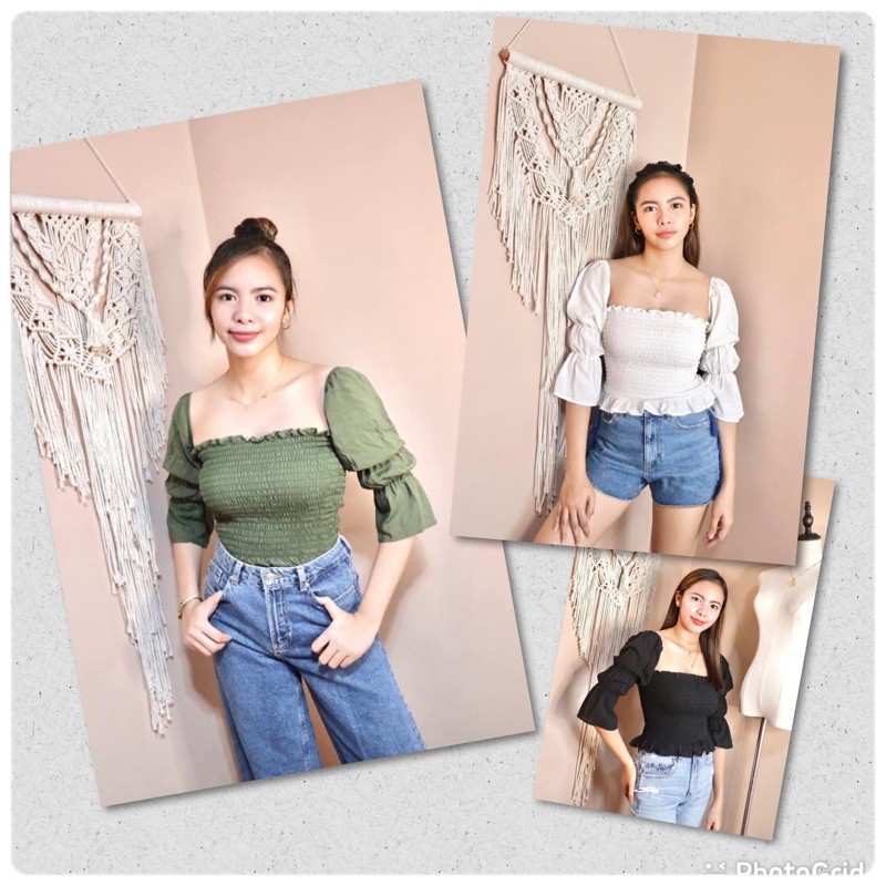CAMILLA PLAIN SMOCKED TOP | matilda.clothing | Shopee Philippines