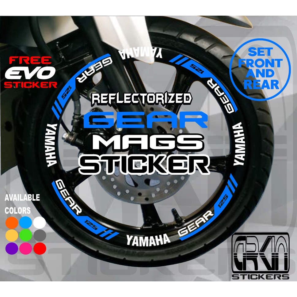 Reflectorize Yamaha Mio Gear 125 mags sticker set front and rear / free ...