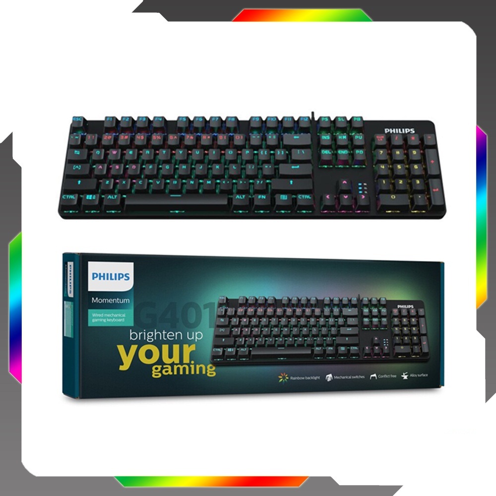 Philips SPK8401 Mechanical Gaming Keyboard, Full Size, KeyPuller ...