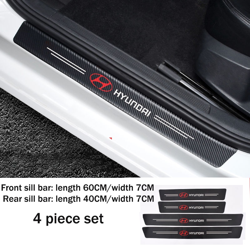 4 Piece Set of Waterproof Carbon Fiber Protective Stickers Anti Scratch ...