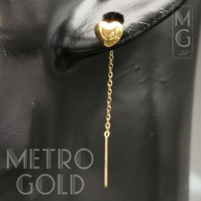 18K Saudi Gold Plain Heart Tic Tac Earrings | Shopee Philippines