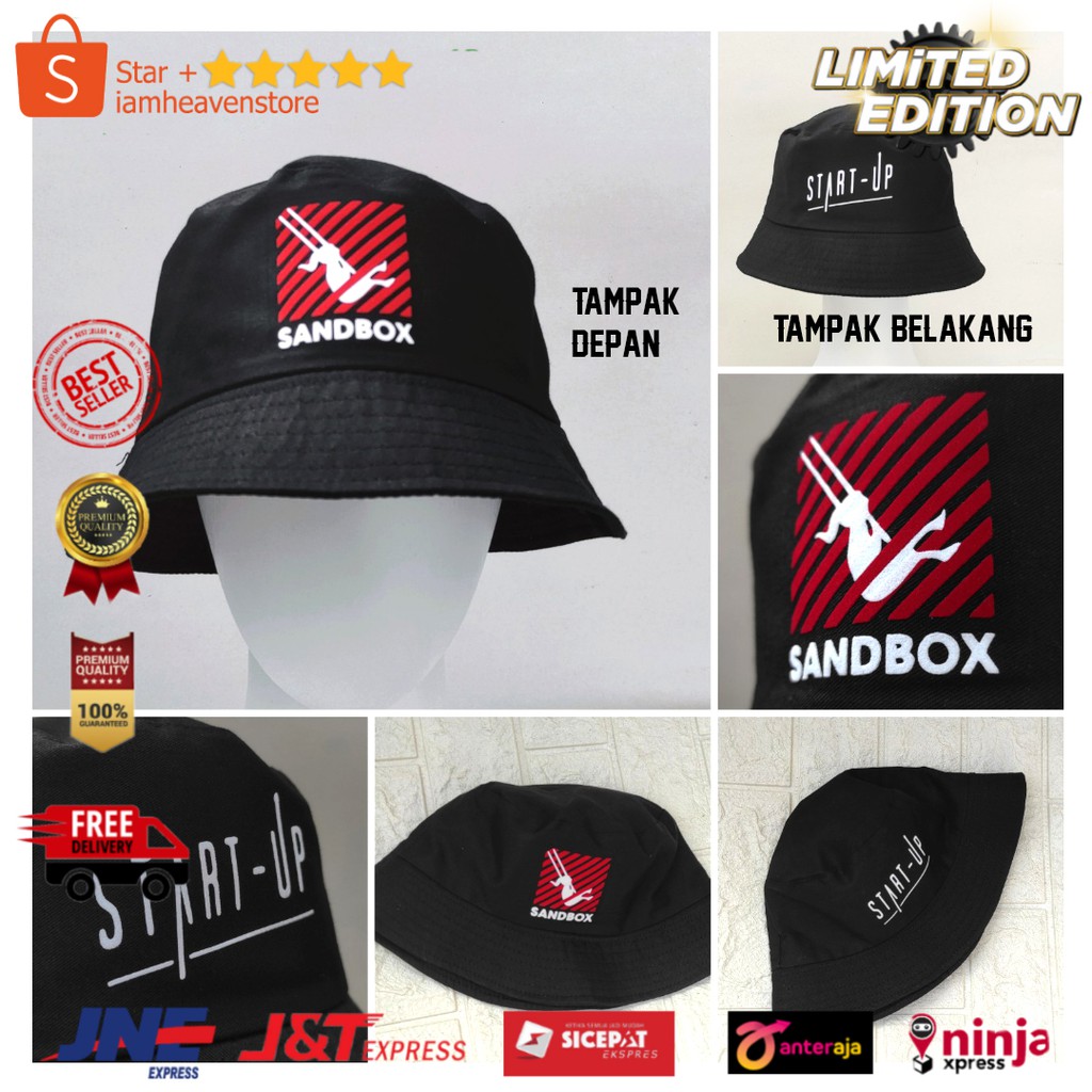 BUCKET HAT SANDBOX START-UP SERIES DRAKOR KOREA BUKETHAT STARTUP BLACK ...