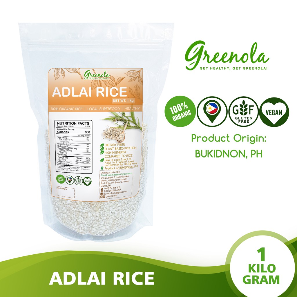 Greenola Organic White Adlai 500G 1Kg | Shopee Philippines