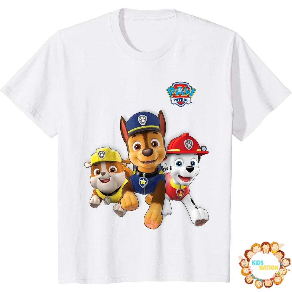 Kids Paw Patrol Chase, Marshall, Rubble, Running T-Shirt | Shopee ...
