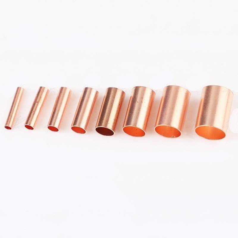 50PCS Copper Connecting Pipe Wire Joint Small Copper Tube Intermediate Joint Direct Connection ...