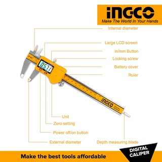 Ingco Digital Caliper Measuring Tool IP54 Water Resistant 150mm ...