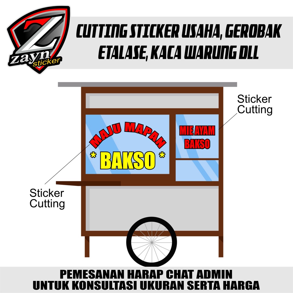 Sticker BUSINESS STICKERS, GEROBAK, ETALASE, WARUNG GLASS ETC | Shopee ...