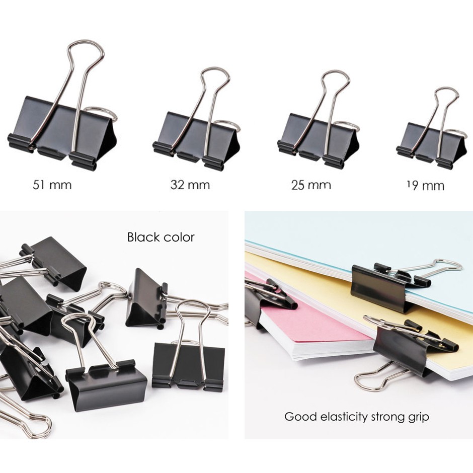 TS - Black Binder clip Fold Organize Clipper (Sold per 5 pieces ...