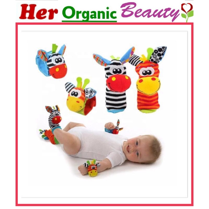 Soft Baby Foot Finder Socks & Toy Wrist Rattles. | Shopee Philippines