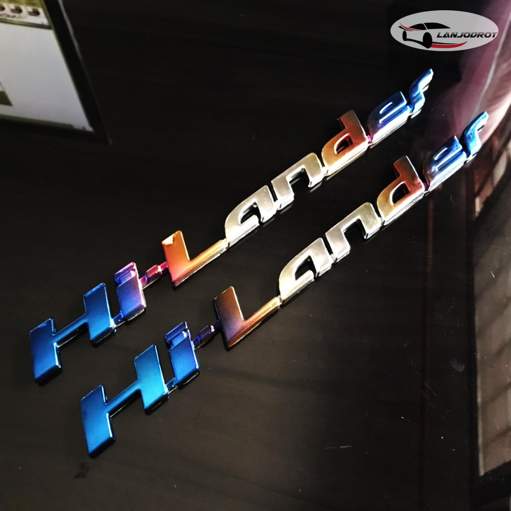 2 Pieces Hi-Lander Logo Badge Side Mounting Pickup Truck Titanium For ...