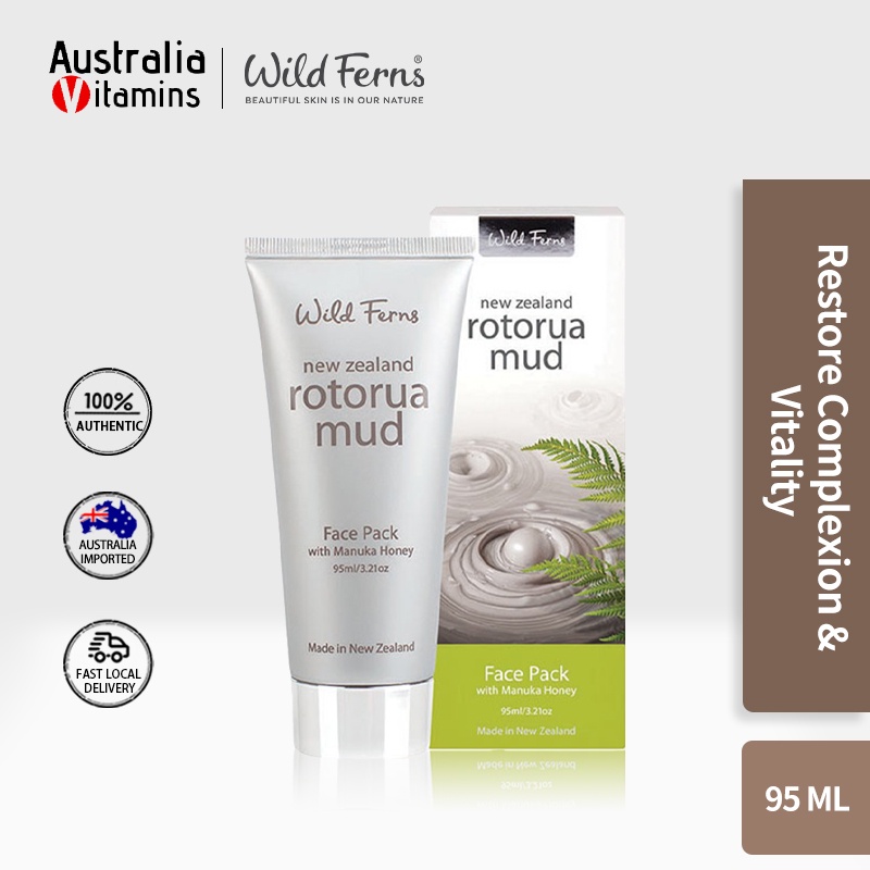 Wild Ferns Face Pack with Manuka Honey Rotorua Mud 95ml | Shopee ...