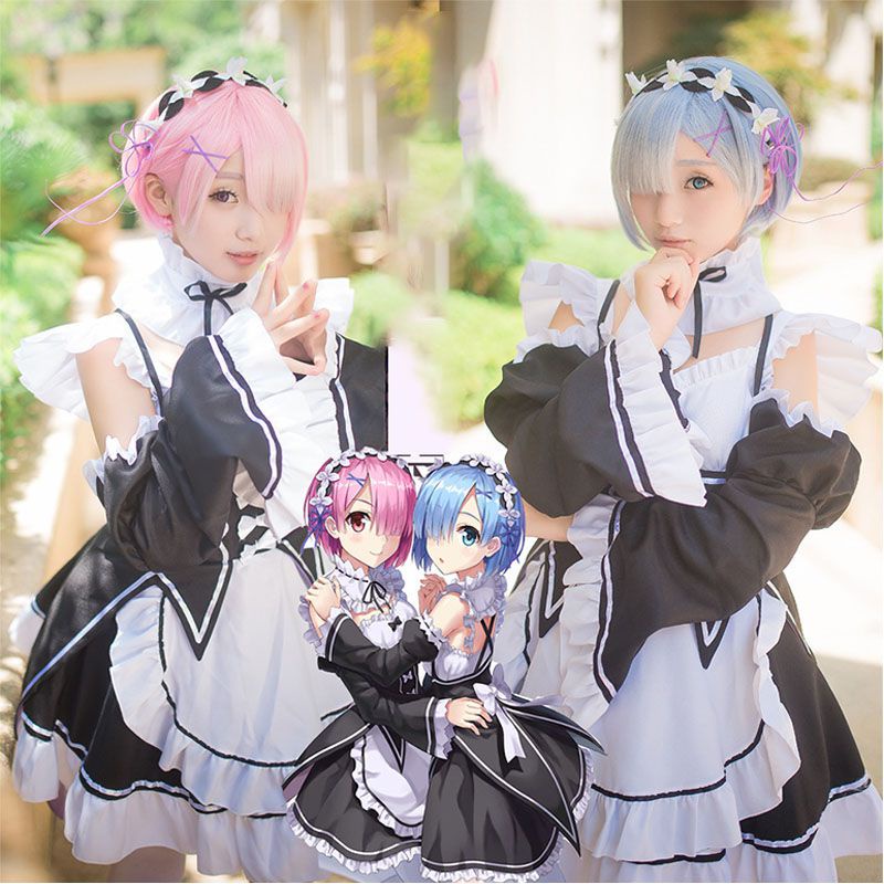 Amine Re:Zero Kara Hajimeru Lsekai Seikatsu Twins Ram/Rem Maid Dress ...