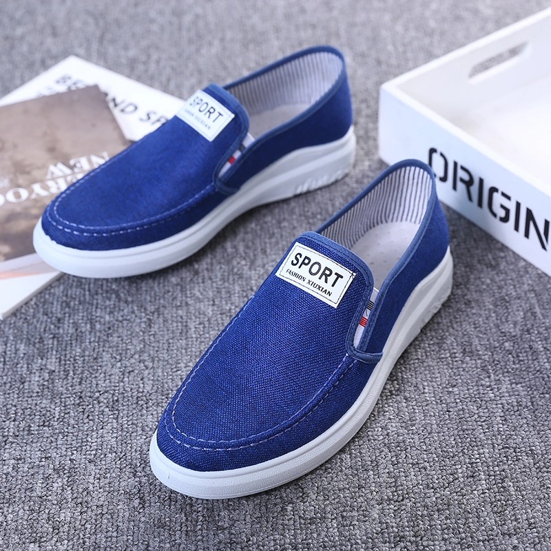 【TSL】Denim Blue Canvas Shoes Men Casual Shoes Work School Shoes ...