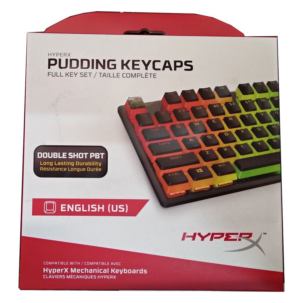 HyperX Pudding Keycaps PBT Upgrade Kit (Black , 104 Keys, English US ...