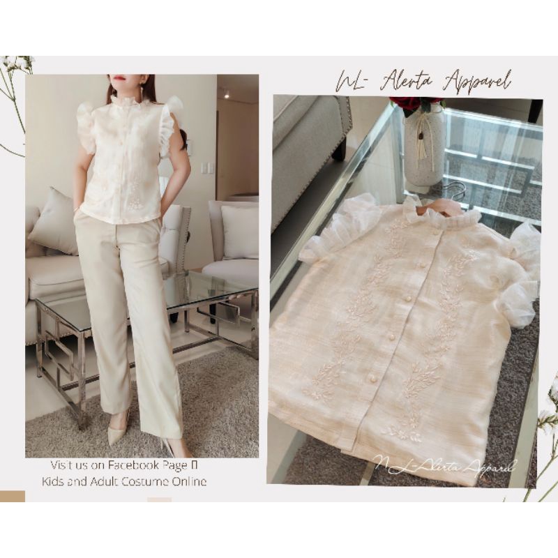 MODERN FILIPINIANA LADIES TOP BARONG FOR (INDIVIDUAL SELLING) | Shopee ...