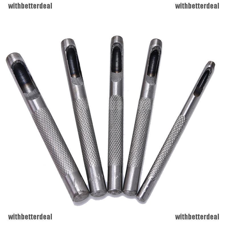 Round Hollow Punch Set Hand Tools Hole Punching Leather Gasket Carbon ...