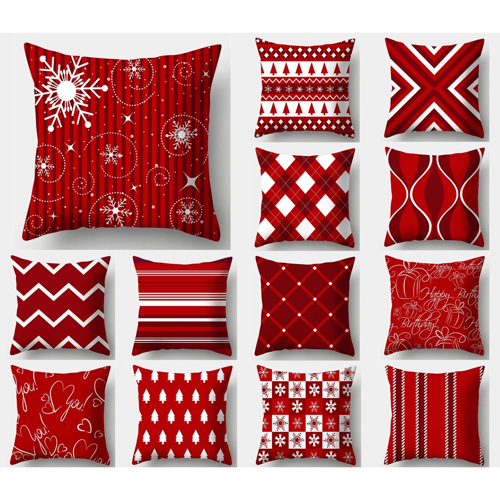Christmas red pillowcases 70x70,60x60,50x50,45x45,40x40.Red Christmas ...