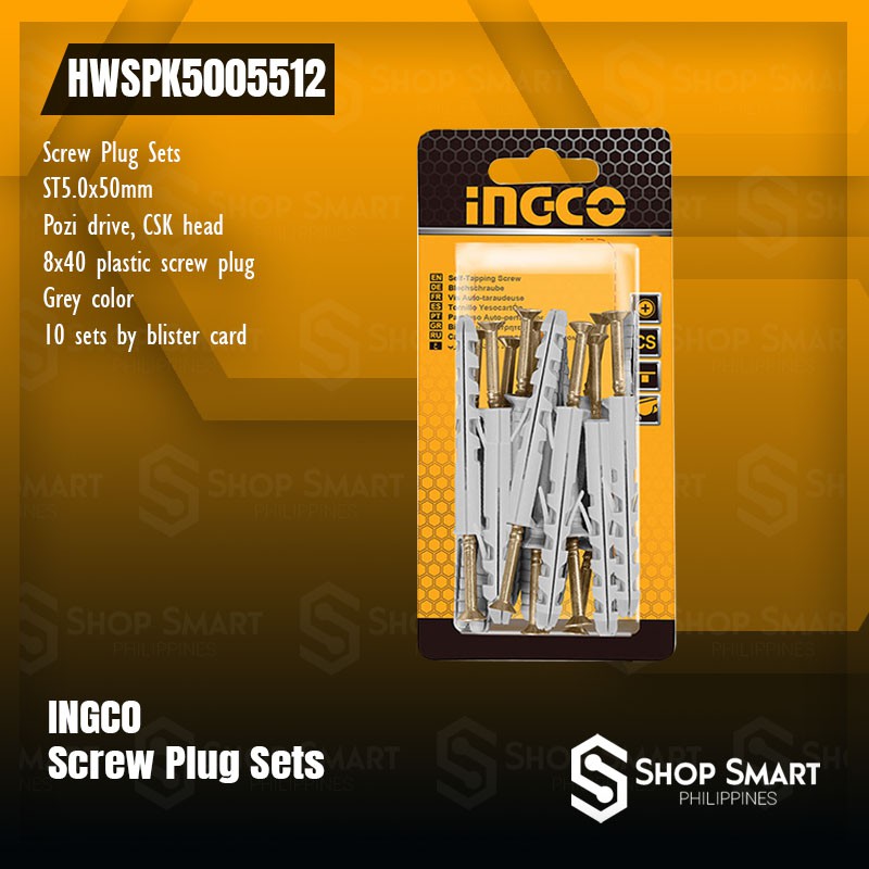 INGCO Screw Plug Sets (HWSPK5005512) | Shopee Philippines