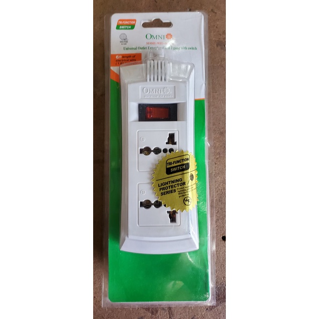 UNIVERSAL OUTLET EXTENSION CORD 2-GANG 10A with GROUNDING & SWITCH ...
