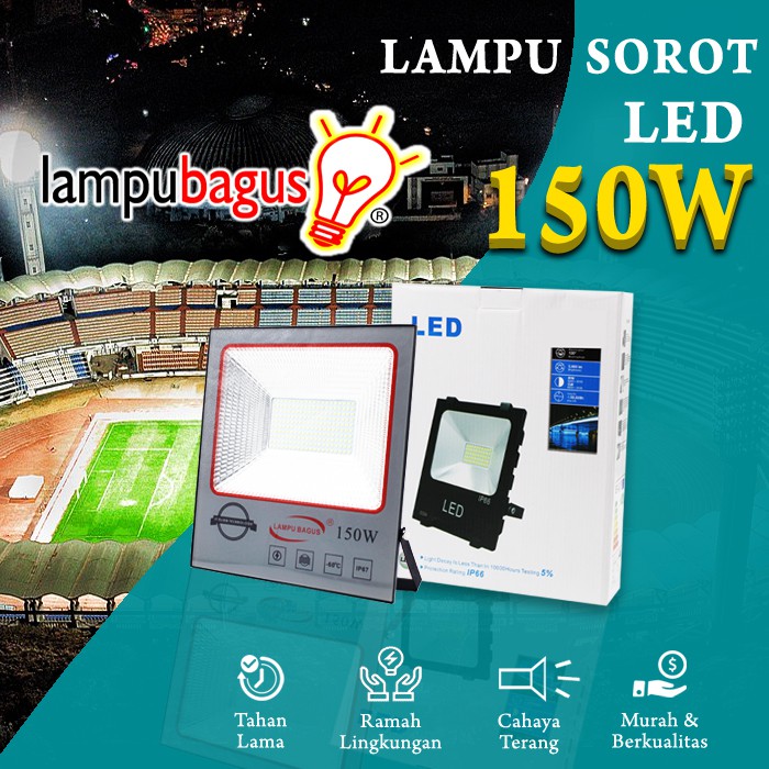 PUTIH CAHAYA 150w Waterproof Led Spotlight White / Yellow Light Flood ...