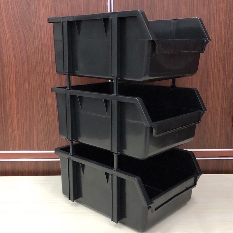 CT 3PCS Large Stackable Bin Boxes Storage Organizer Supplies Tools Bins ...