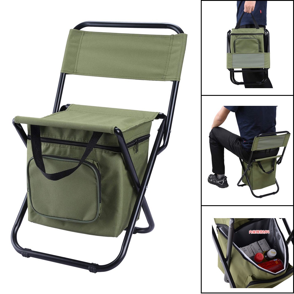3 In 1 Outdoor Folding Ice Pack Chair With Backrest Insulation Function ...