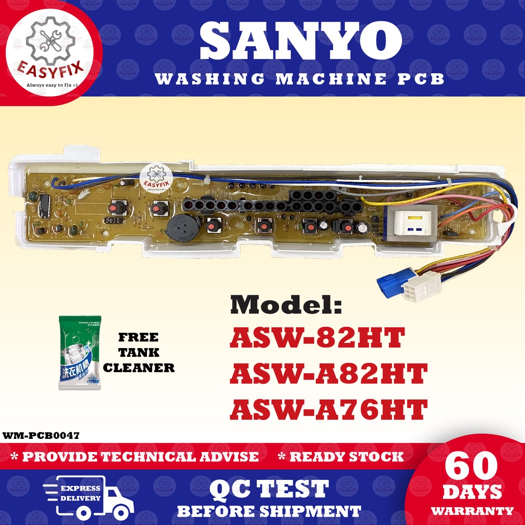 ASW-82HT / ASW-A82HT / ASW-A76HT SANYO WASHING MACHINE PCB BOARD ...