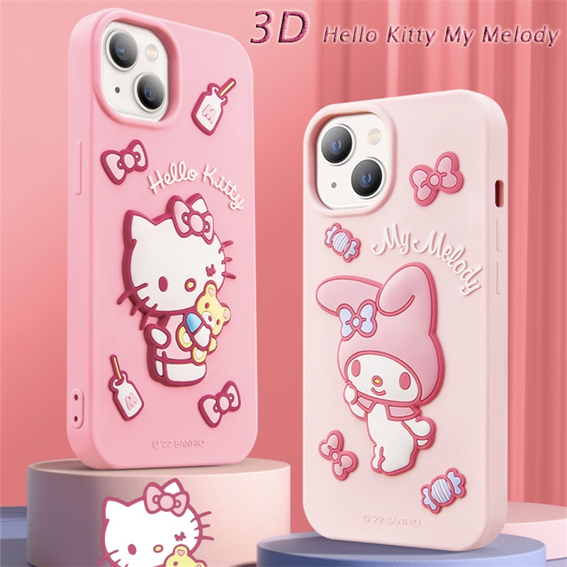 Original 3D Hello Kitty My Melody Cartoon Soft Silicone Phone Cases for ...