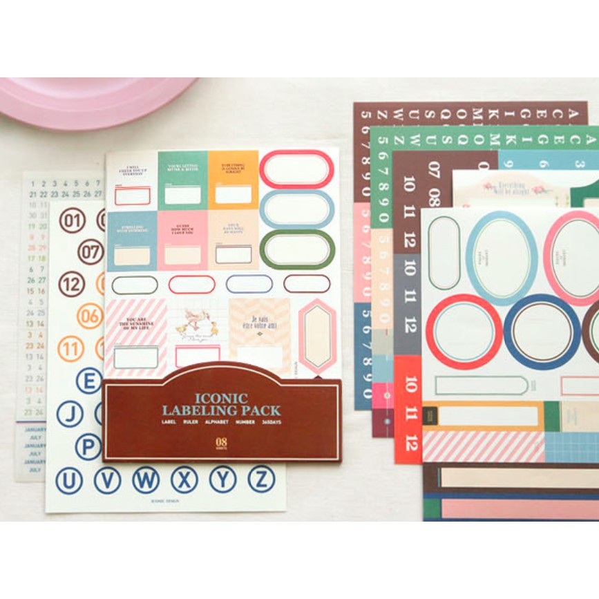 Iconic Labeling sticker pack for organised file (11 sheets) | Shopee ...