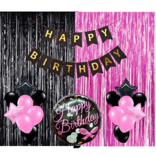 HBD SET- Happy Birthday Package Set - Black Pink Theme | Shopee Philippines