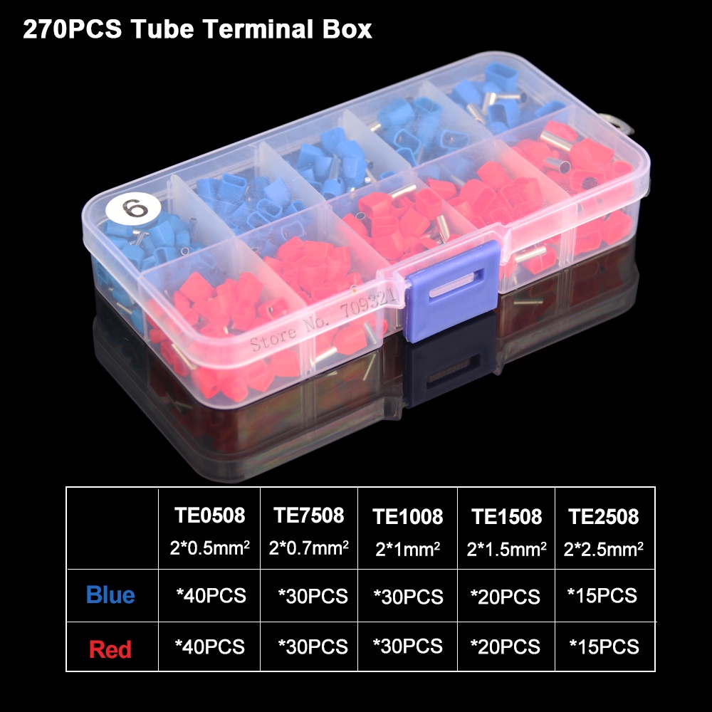 Tube Ferrule Terminal Box-packed Electrical Tubular Terminal Insulated ...