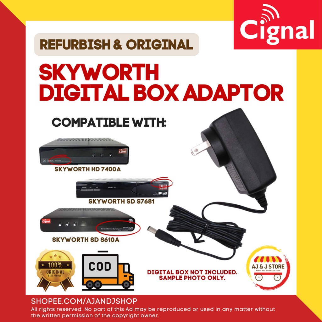 REFURBISH & ORIGINAL Cignal SKYWORTH DIGITAL BOX ADAPTOR | Shopee ...