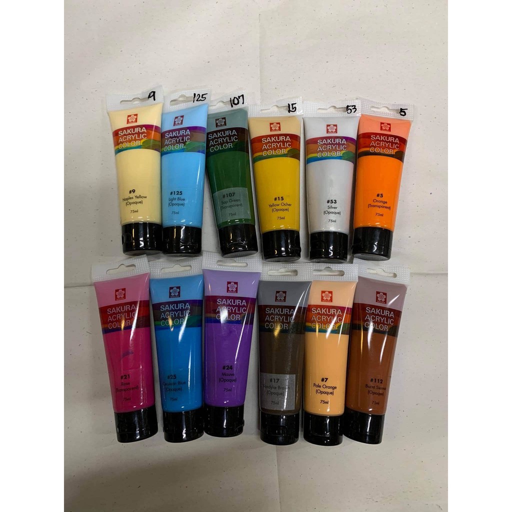SAKURA Acrylic Paint (Color Collection A) | Shopee Philippines