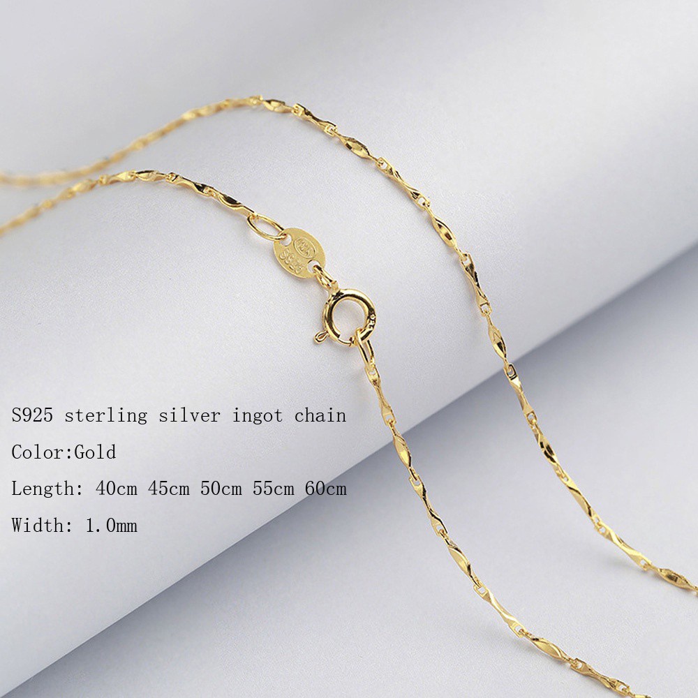【In Stock】6 styles 18K Gold Chain Real S925 sterling silver Necklace ...