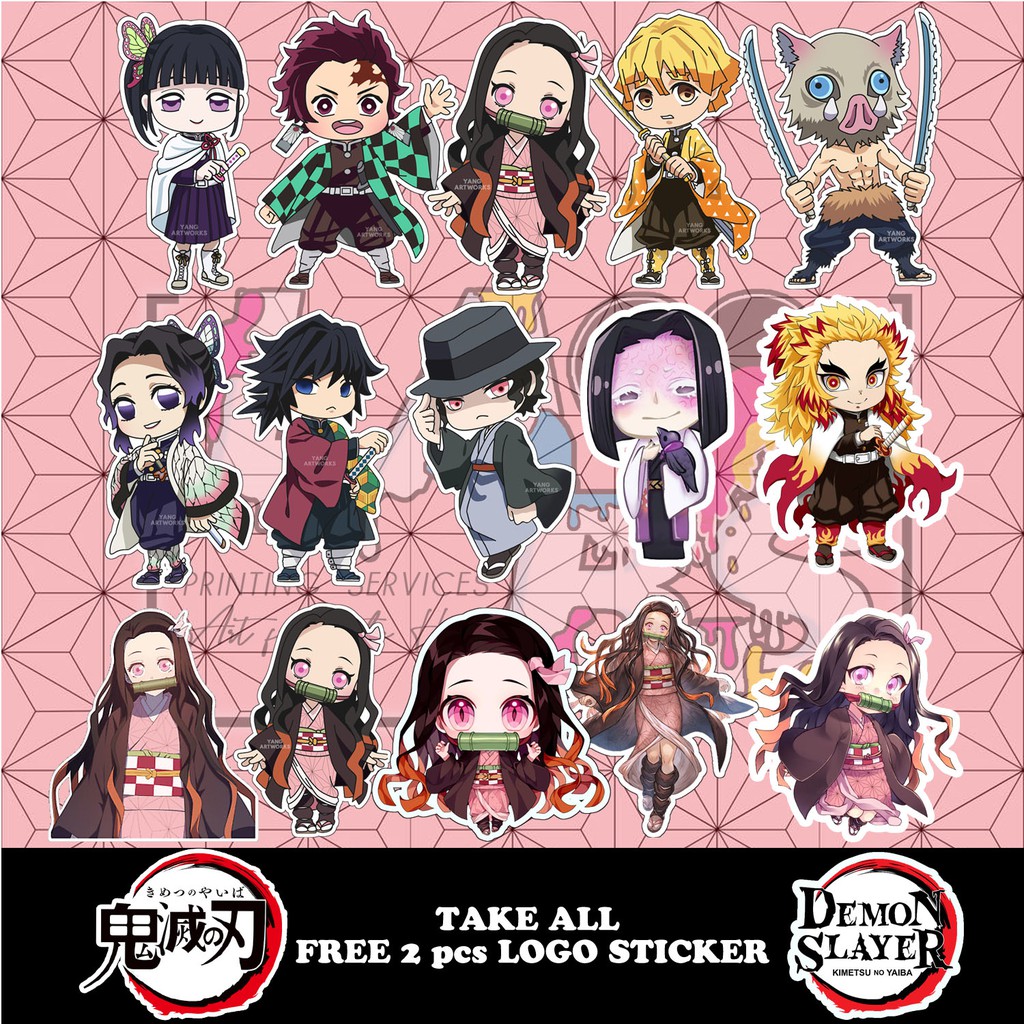 Kimetsu no Yaiba Demon Slayer 鬼滅の刃 Stickers Anime Stickers | Shopee ...
