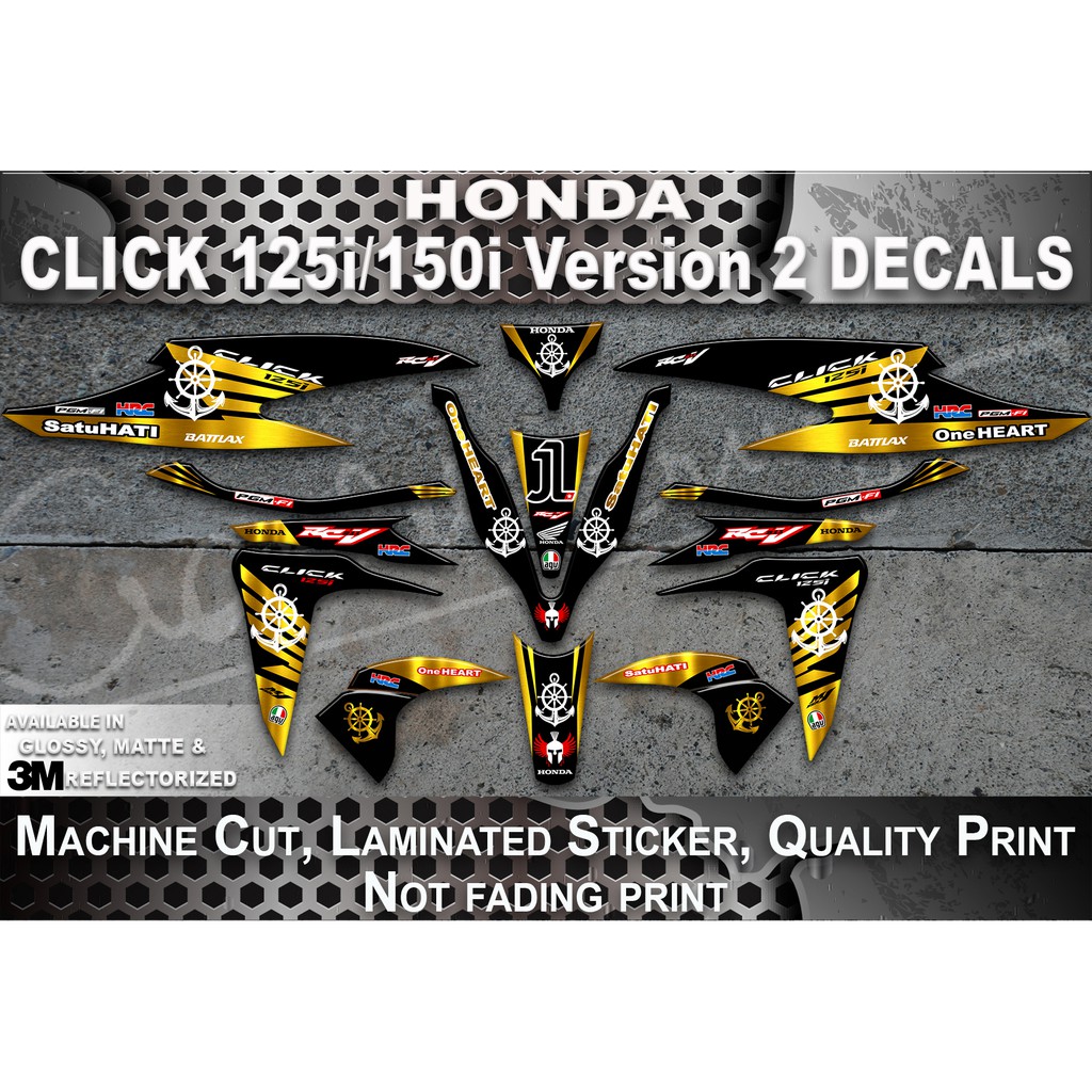 Honda Click 125i decals FOR V2 game changer MOTORCYCLE PARTS AND ...
