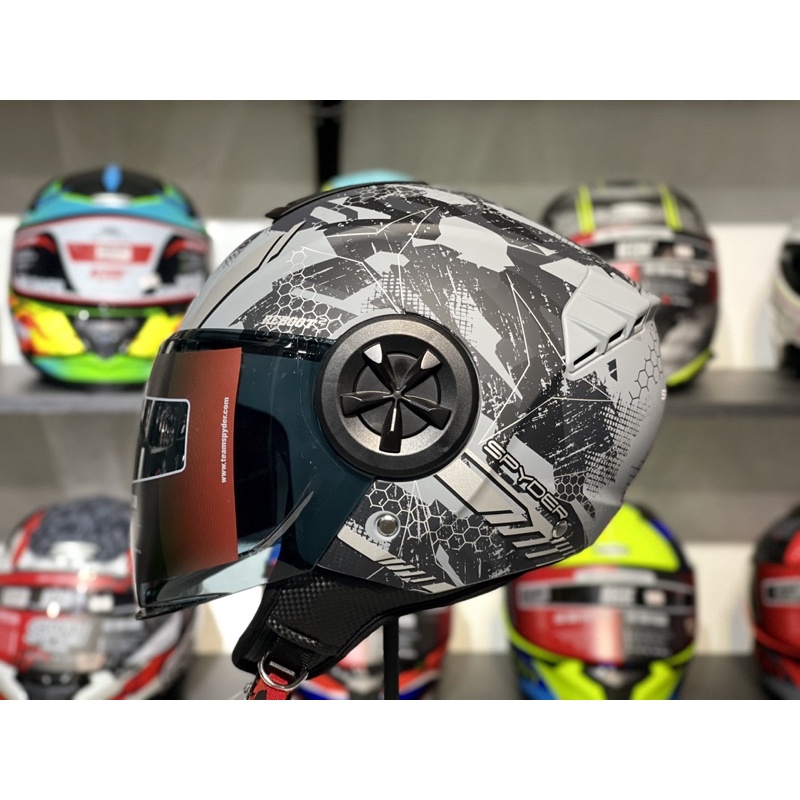 SPYDER REBOOT 2 S3- Half-Face Single Visor Helmet + FREE CLEAR VISOR ...
