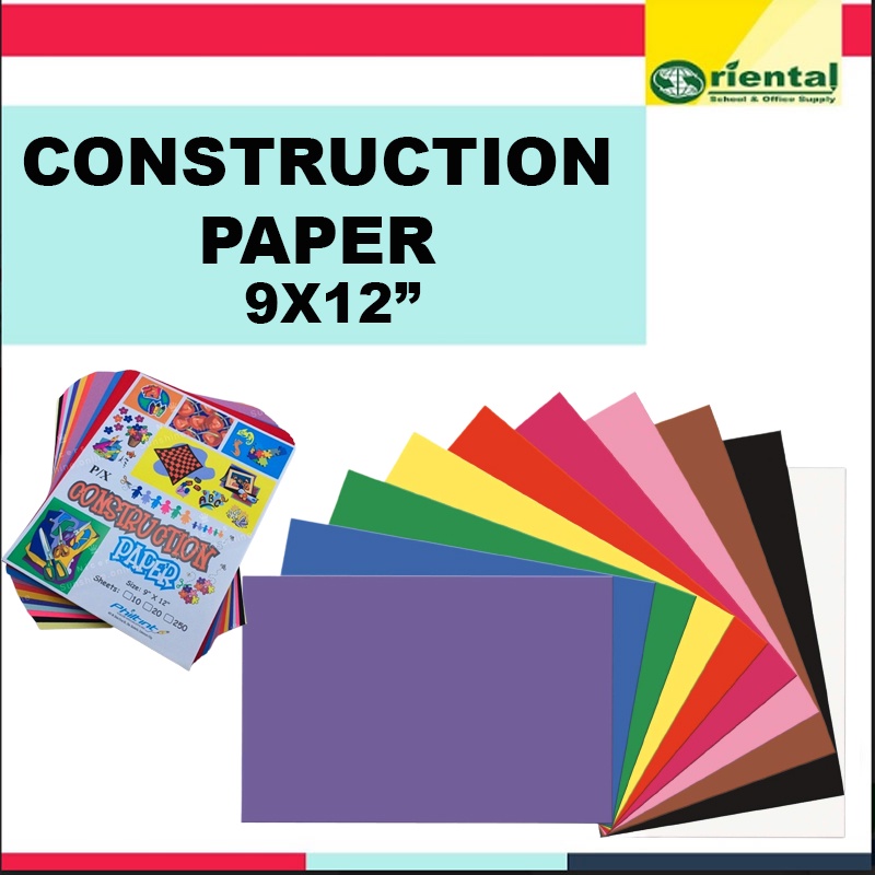 Construction Paper Assorted Colors in a pack - 250 sheets - 9 x12 ...