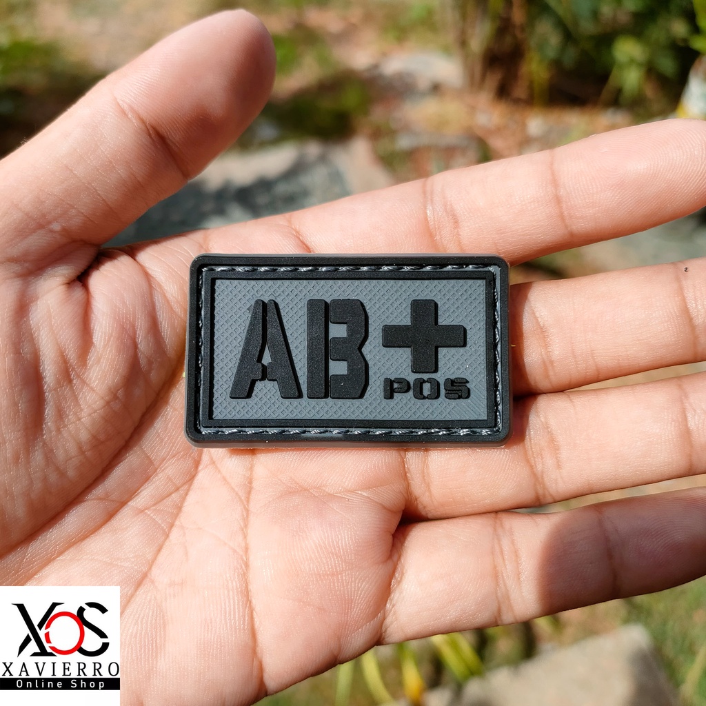XOS Blood Type Pvc Velcro Patch Tactical EDC for bag jacket vest ...