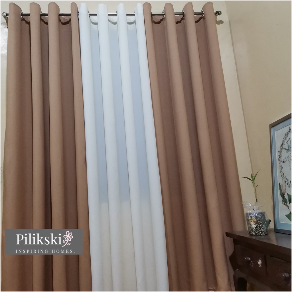 PILIKSKI - 3in1 Curtain Set Katrina White Mid Sold Per Set Ring Curtain ...
